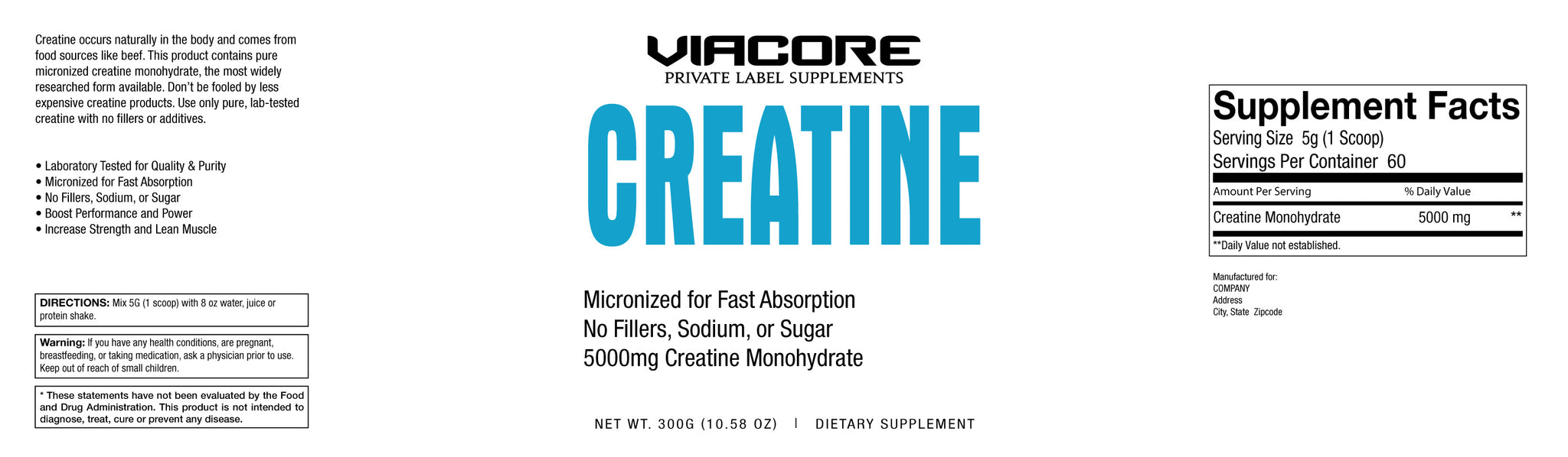 Creatine Powder 300g > ViaCore Nutrition